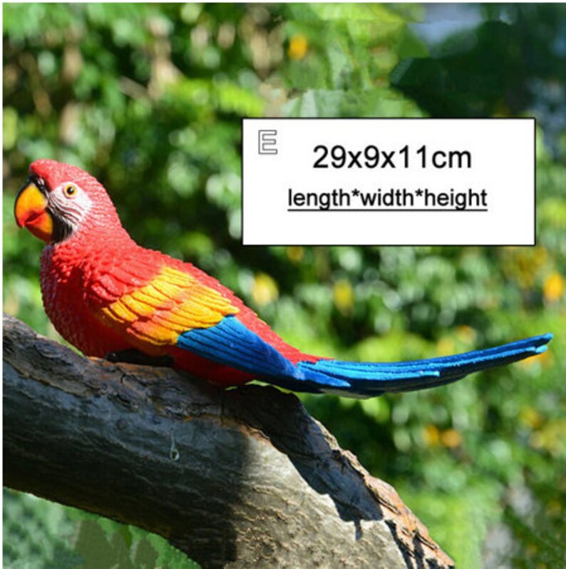Parrot Statue Wall Mounted DIY Outdoor Garden Tree Decoration Animal ...