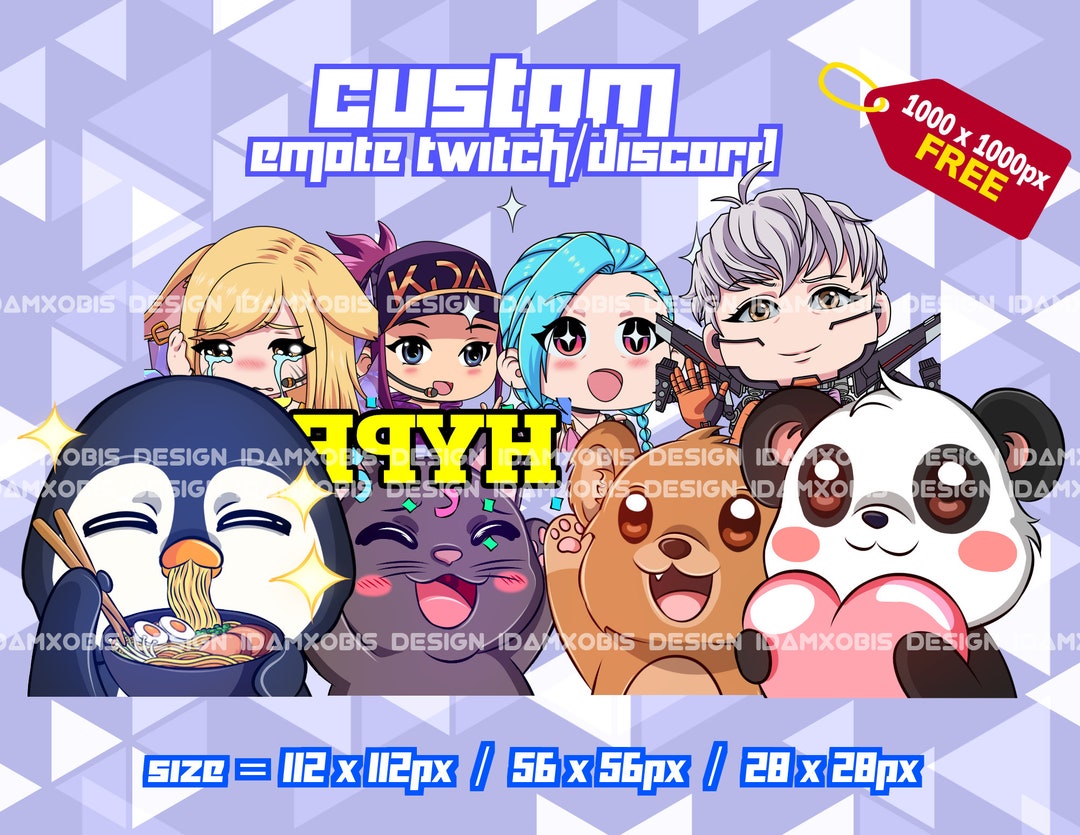Custom Chibi Emotes Pack, Custom Chibi Emotes Bundle, Custom Twitch ...