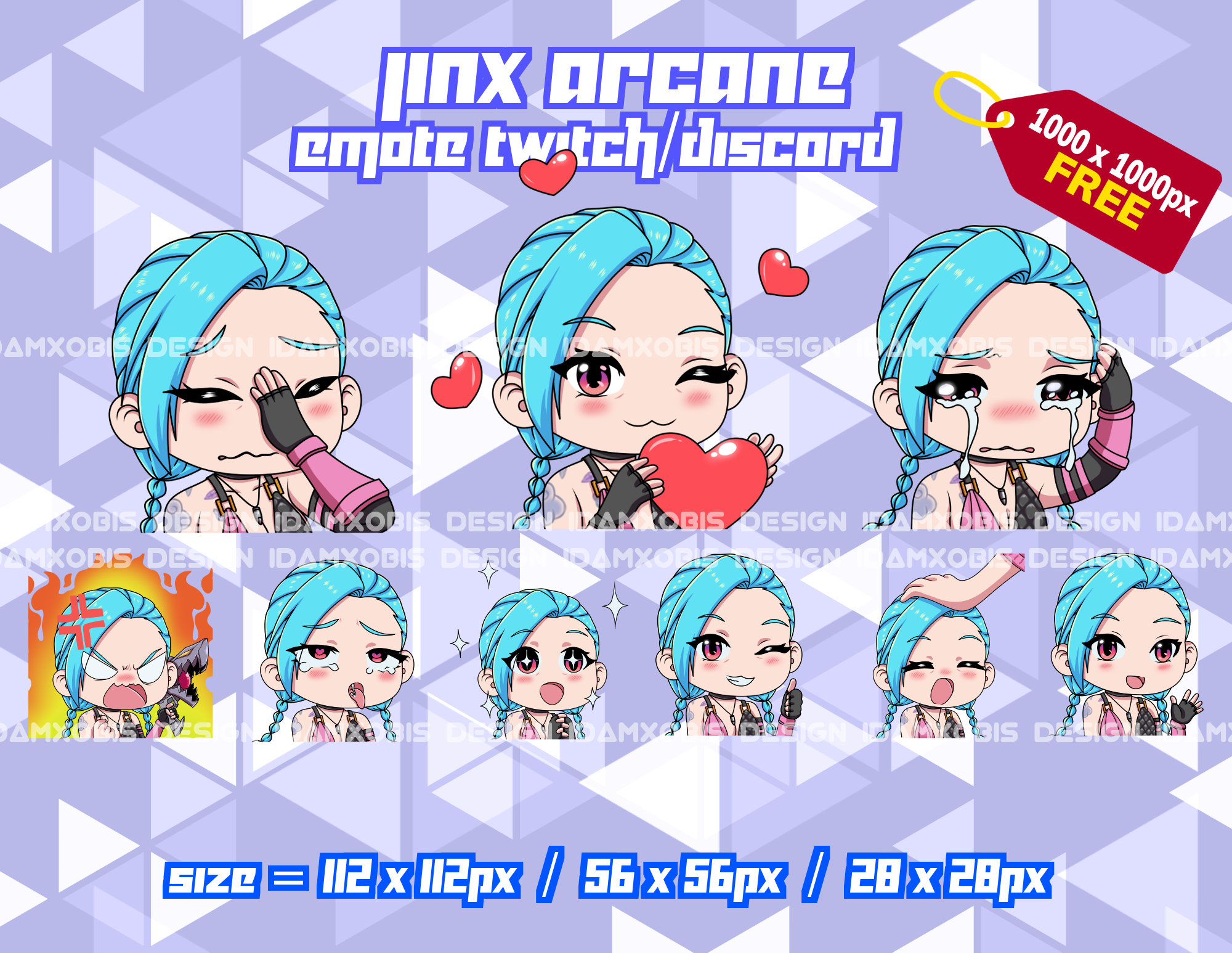 Jinx Laegue of Legends Twitch Emotes Pack, Jinx Laegue of Legends ...