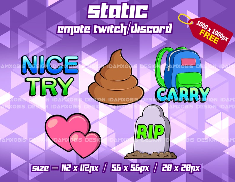 21X Static Emotes Pack, Text Emotes, Static Twitch Emotes, Twitch ...