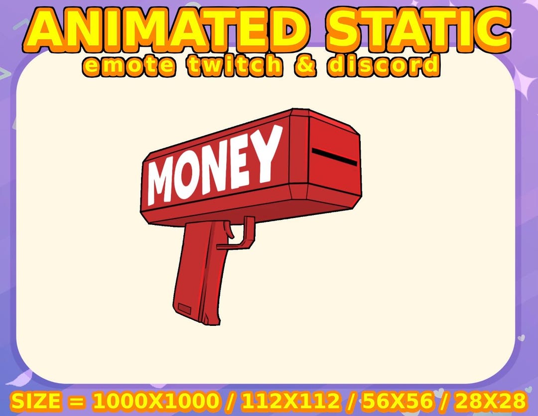 Animated Money Gun Emotes , Static Emotes, Static Emotes, Twitch Emotes ...