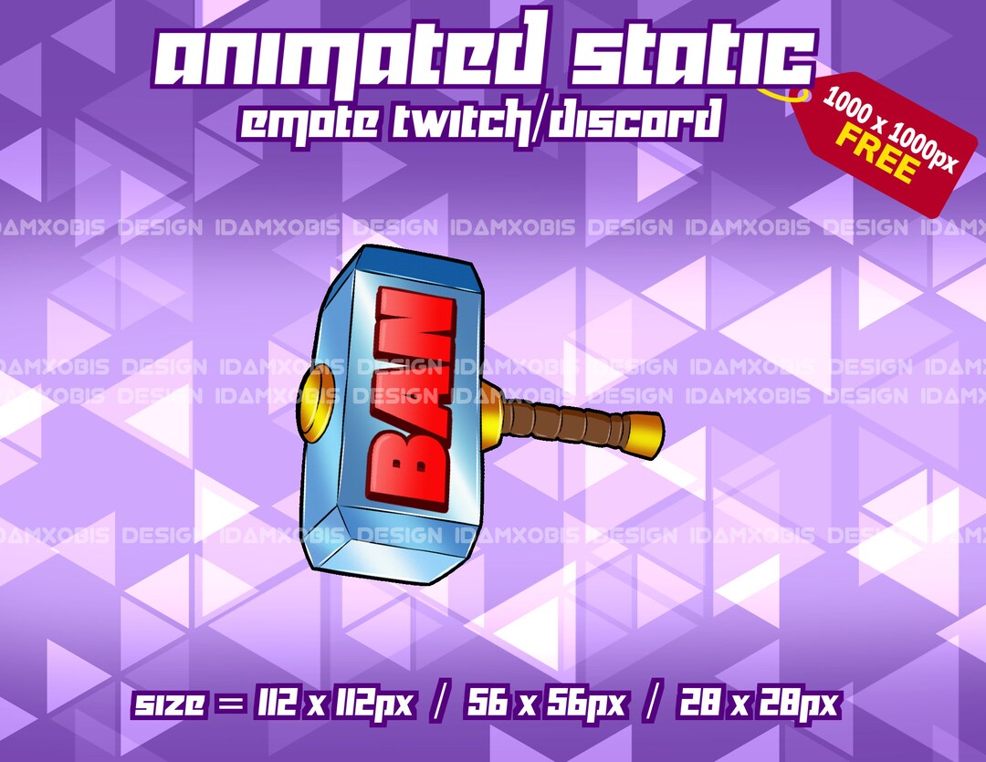 Animated Ban Hammer Emotes , Static Emotes, Static Emotes, Twitch ...