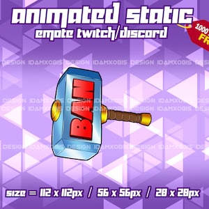 Animated Ban Hammer Emotes , Static Emotes, Static Emotes, Twitch ...