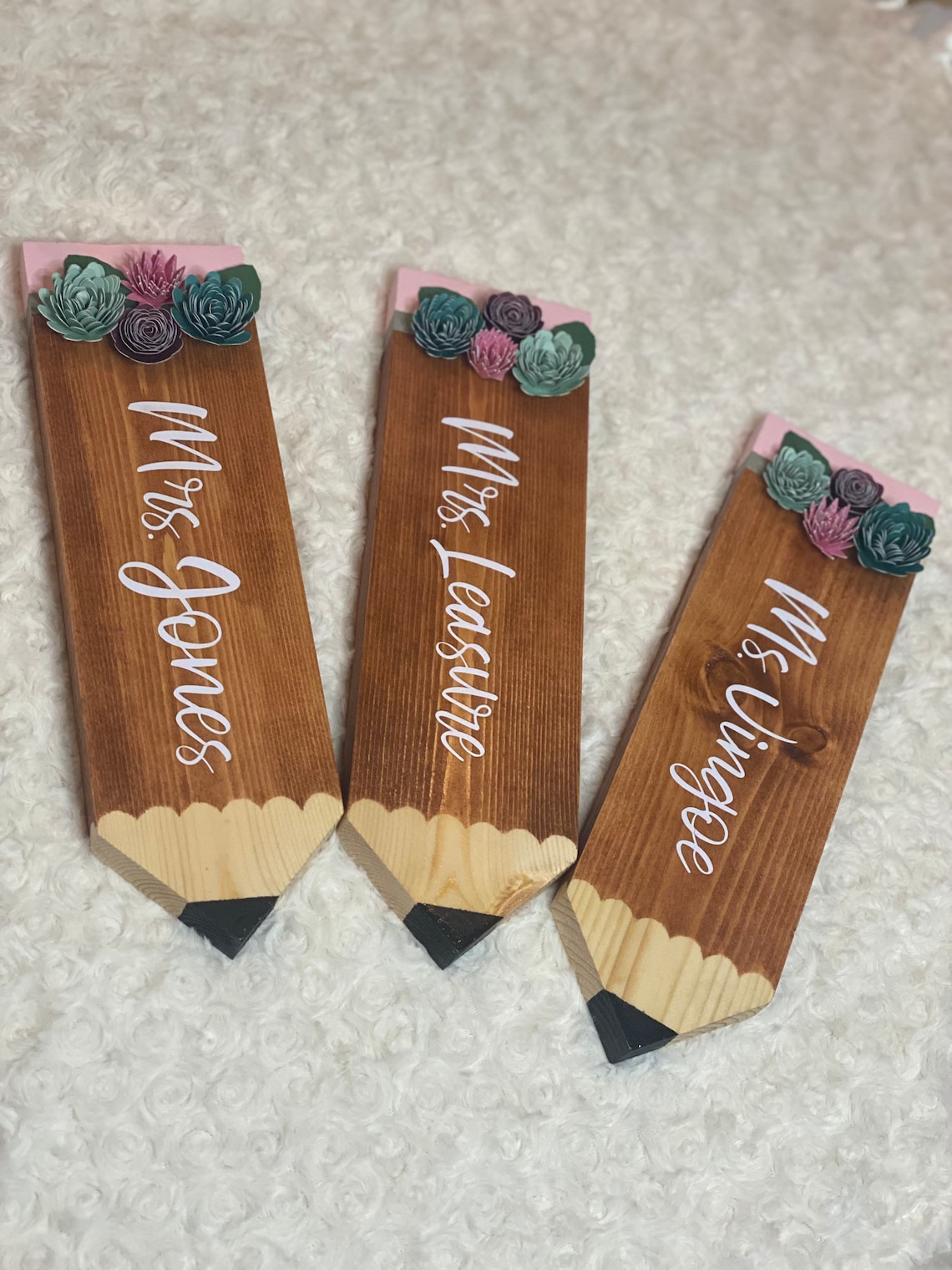 Wooden Pencil Name Plate, Teacher - Etsy