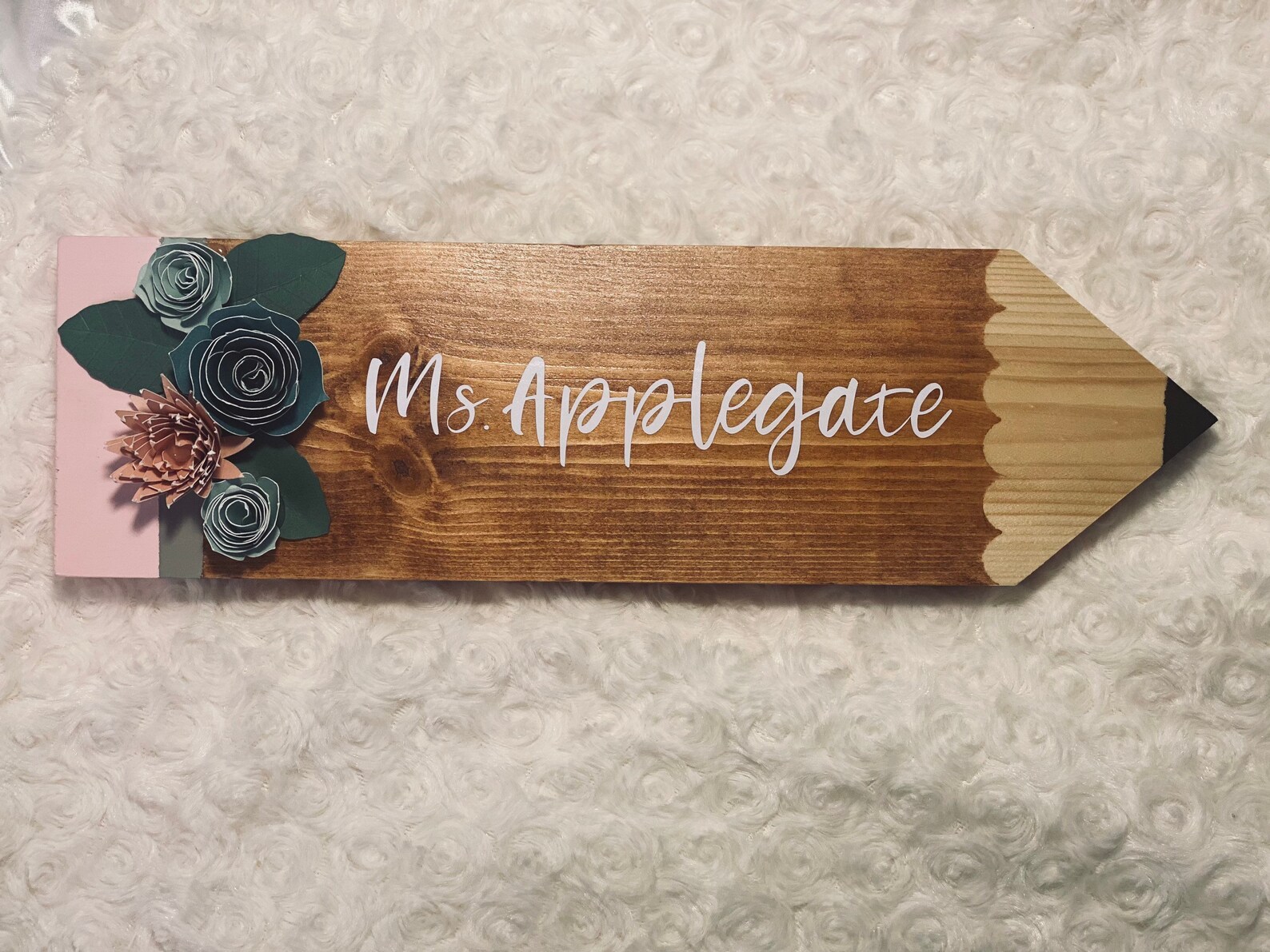 Wooden Pencil Name Plate, Teacher - Etsy