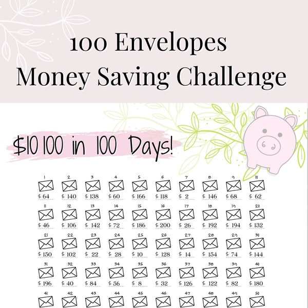 100 Envelope Challenge - Etsy