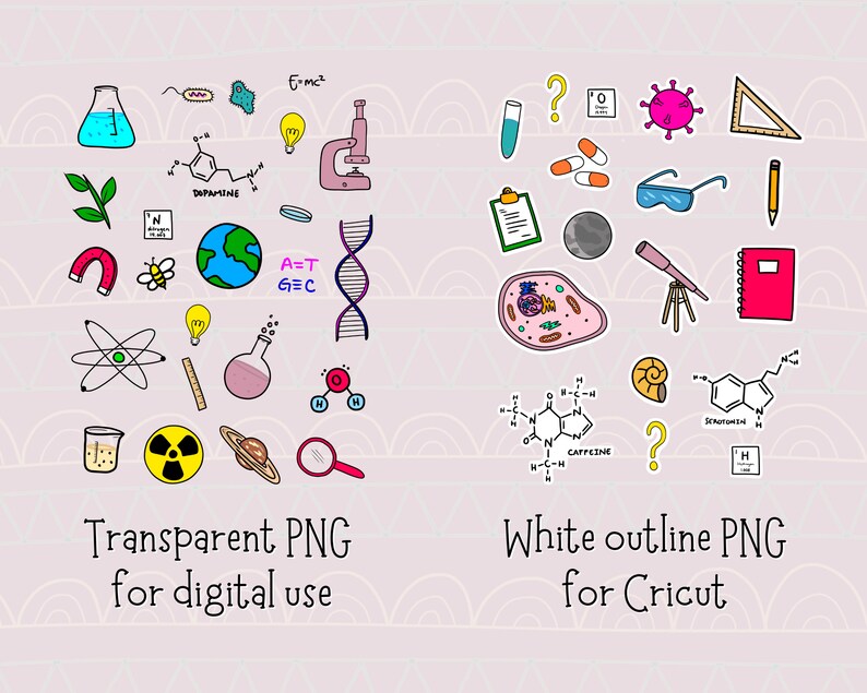Science Printable Stickers | Digital Stickers | Doodle Planner Stickers ...