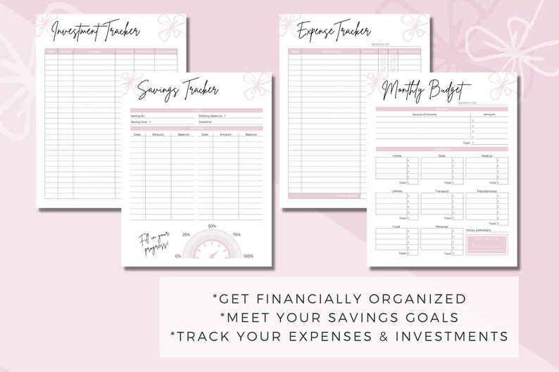 Printable Budget Planner| Savings Tracker | Expense Tracker ...