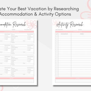 Printable Travel Planner | Pink Trip Itinerary Planner | Travel ...