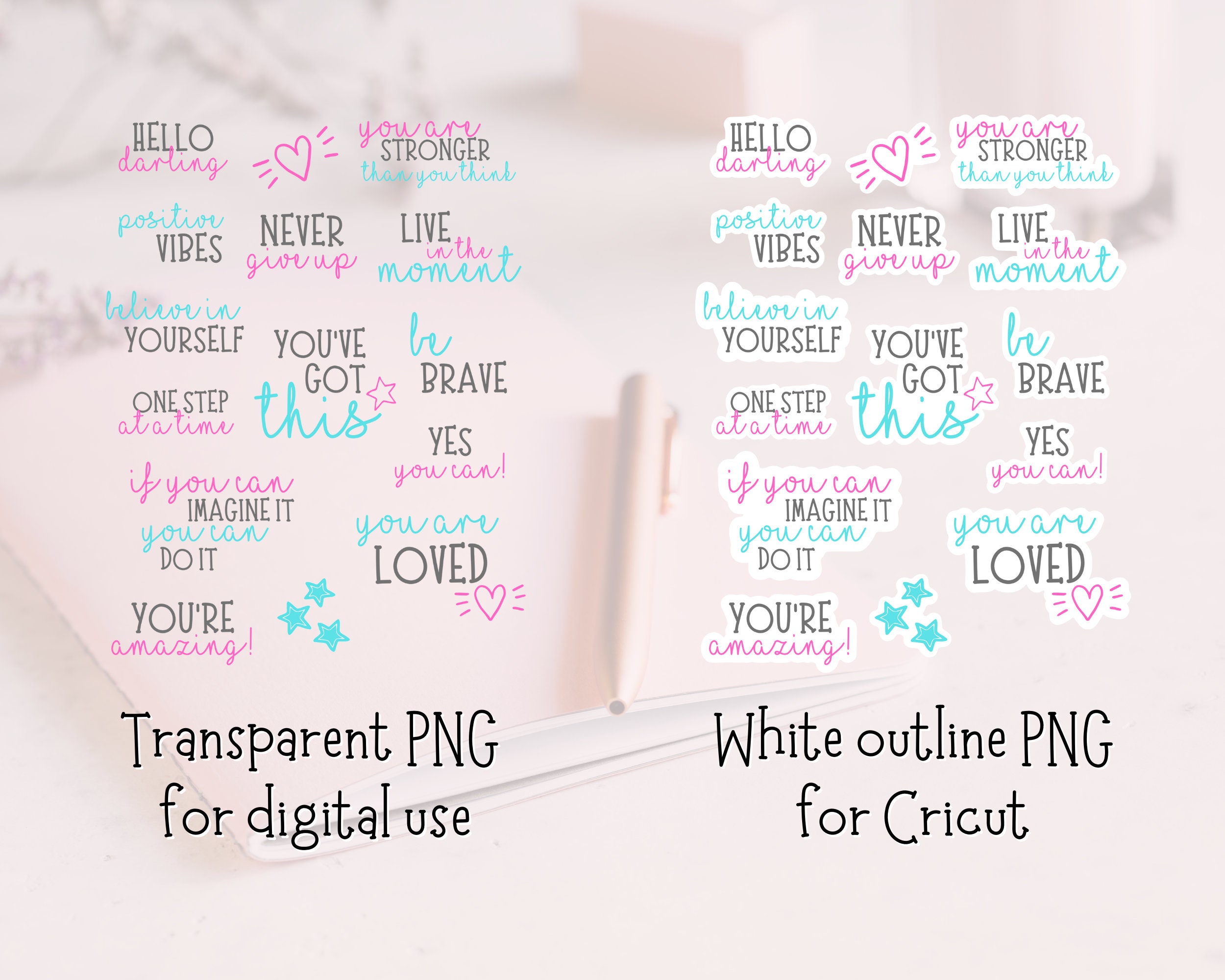 Motivational Printable Stickers | Digital Stickers | Inspirational ...
