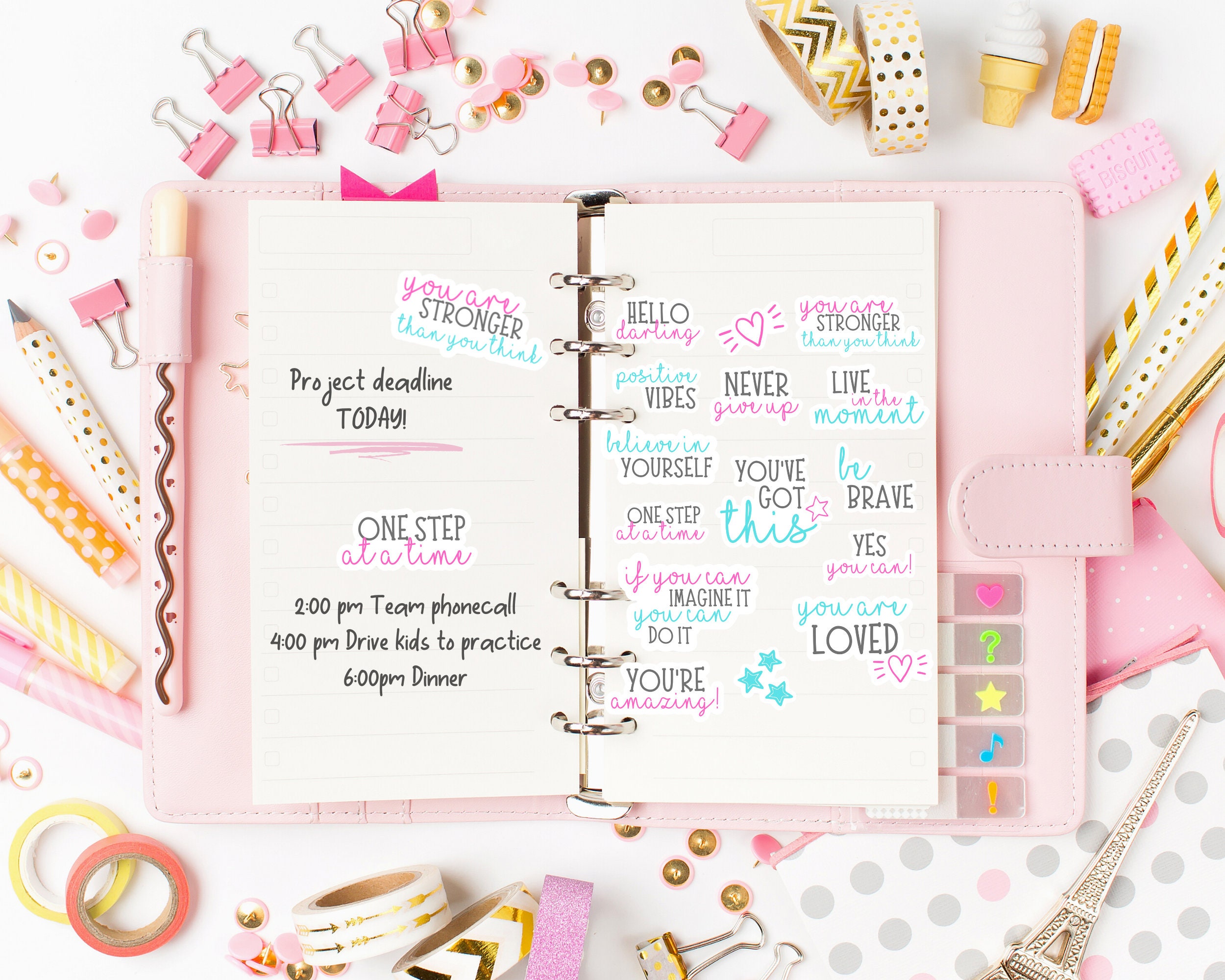 Motivational Printable Stickers | Digital Stickers | Inspirational ...