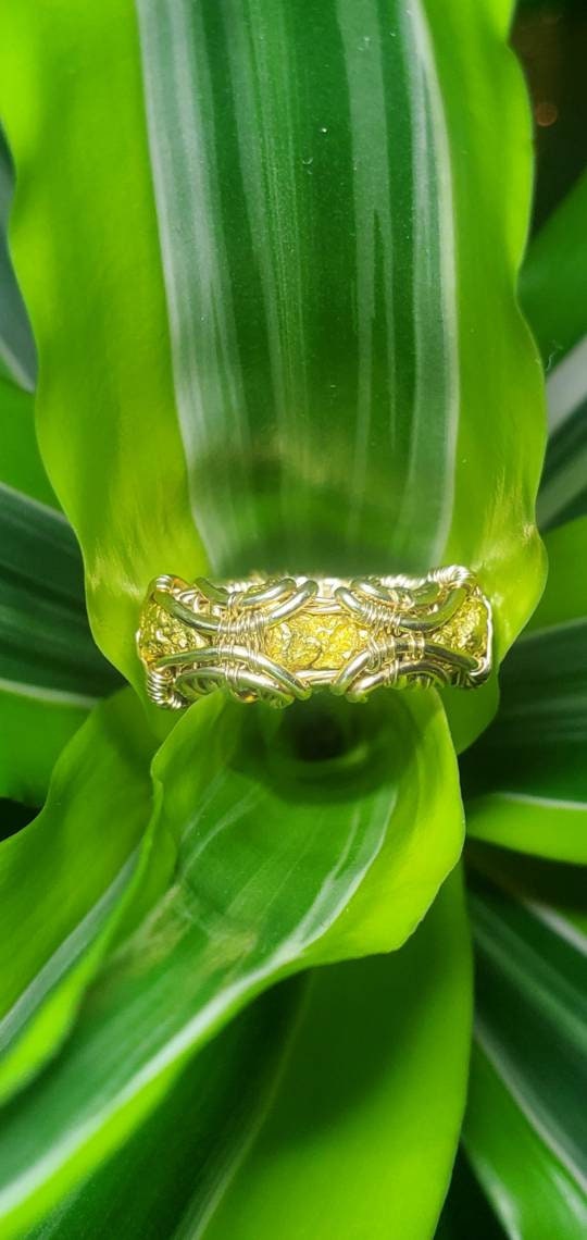 Gold Nugget Ring 8 Gram Gold Ring Size 7.5 - Etsy