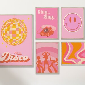 Disco Ball Wall Art Digital Download, 70s Style Poster, 60s Disco Print ...