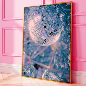 Funky Disco Ball Poster, Retro Vintage Print, Trendy Mirrorbal ...