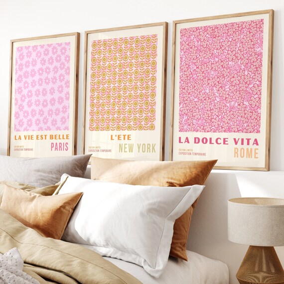 PRINTED Wall Art Pink Orange Flower Market Digital Download - Etsy