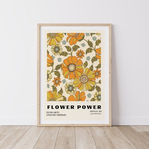 Retro Flower Power 8x10 Print Funky Wall Art 70s Wall Art - Etsy