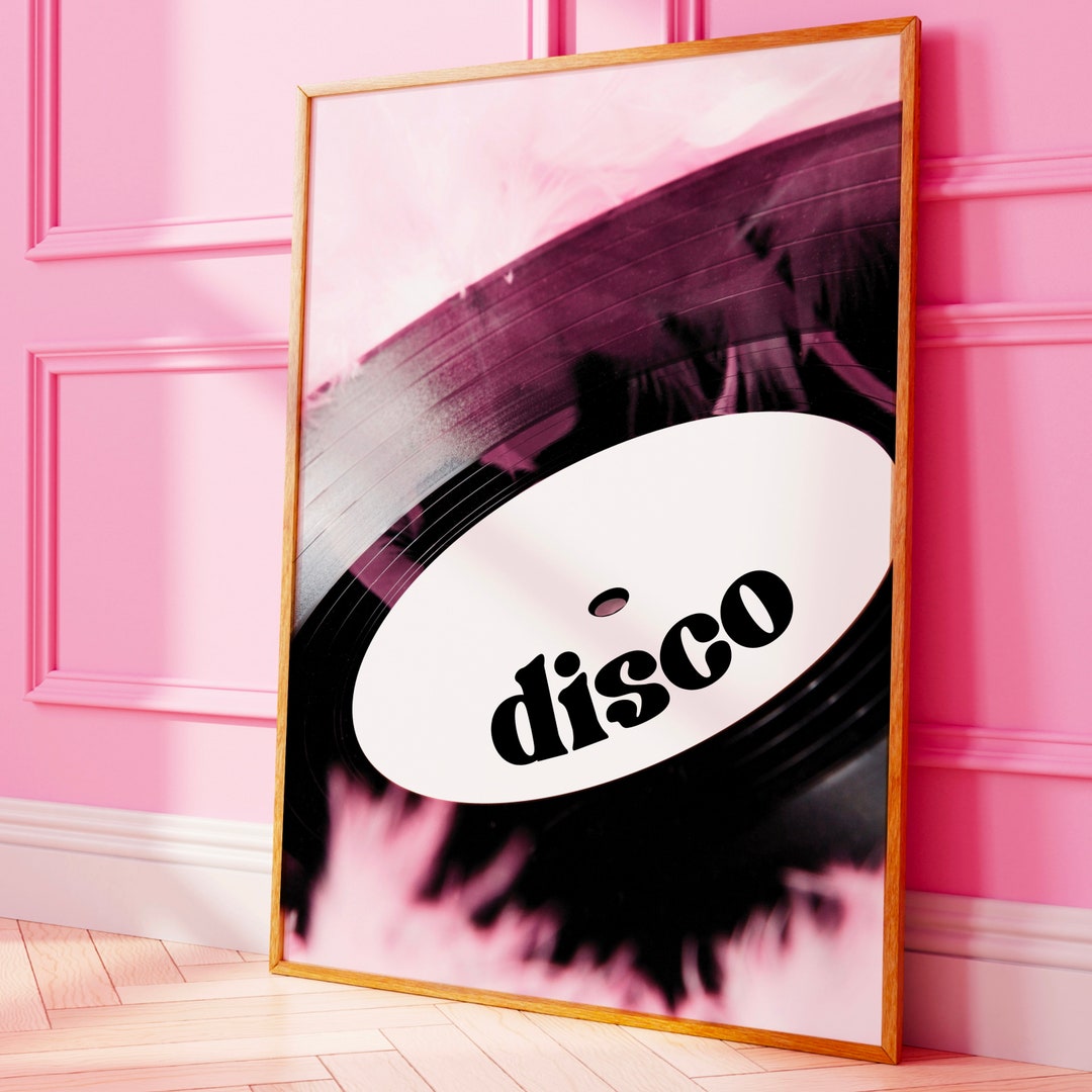 Funky Disco Poster, Retro Vintage Print, Trendy Turntable Printable ...