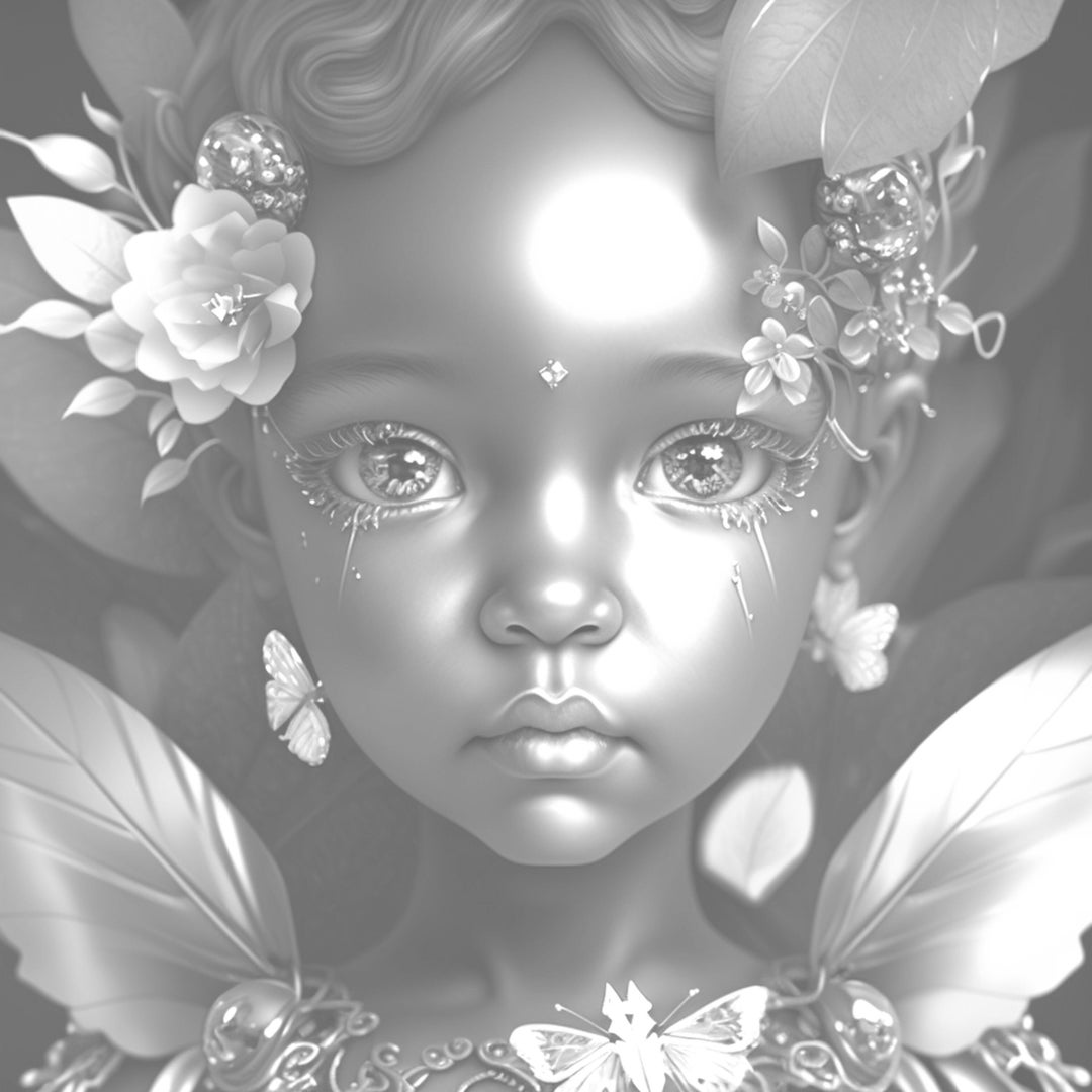 Fantasy Fairy Delicate Coloring Page Printable Adult Coloring Page for ...