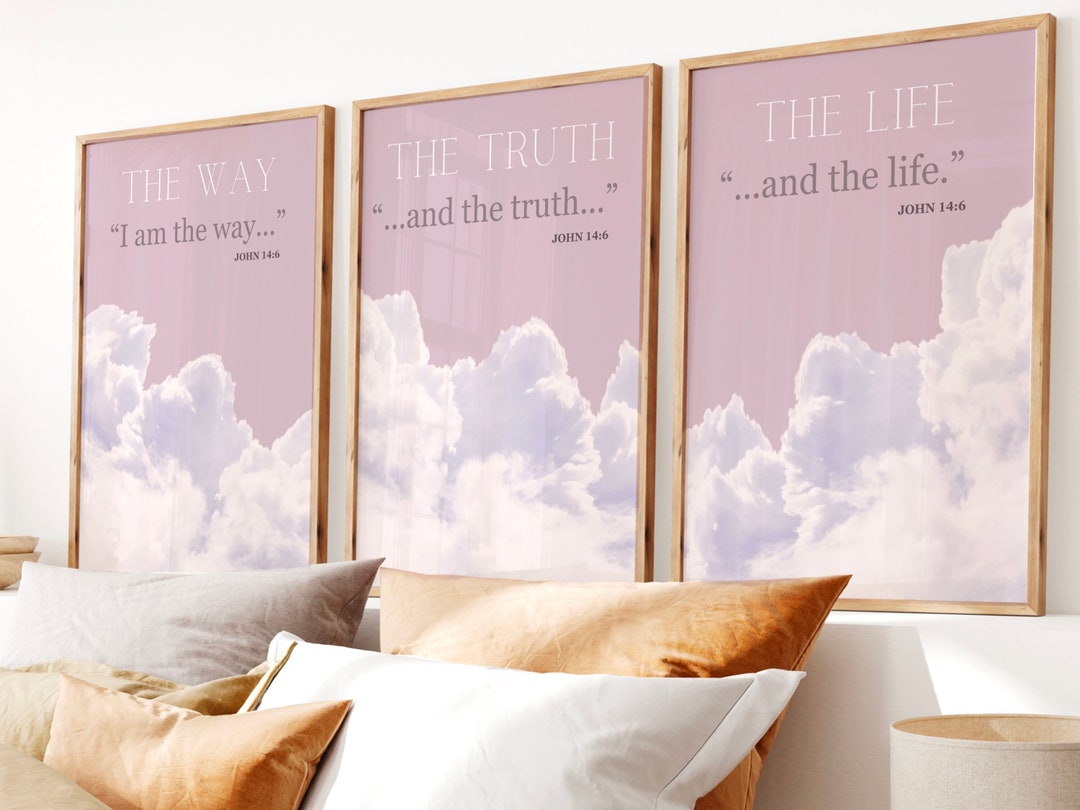 Jesus Posters Set of 3 Prints, Christian Poster Bible Art Print Gift ...