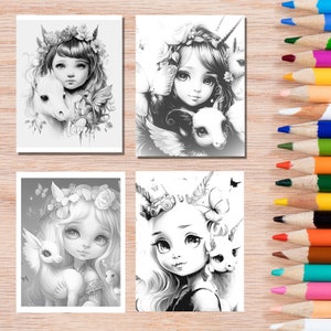 Fantasy Fairies Coloring Page Printable Coloring Page for Adult ...