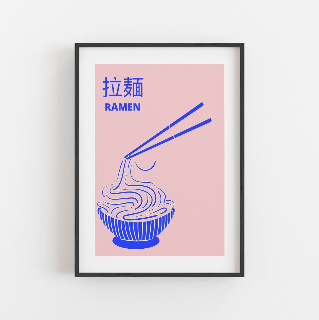 Japanese Ramen Noodles Illustrated Art Print | Japanese Food Lover ...