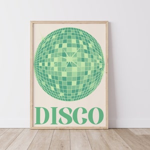 Trendy Retro Disco Ball Poster Retro Print Preppy Poster - Etsy