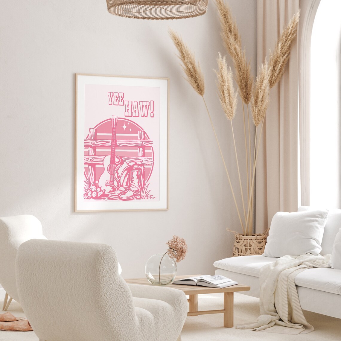 Preppy Pink Cowgirl Hat Boots Poster Cowboy Poster Country - Etsy