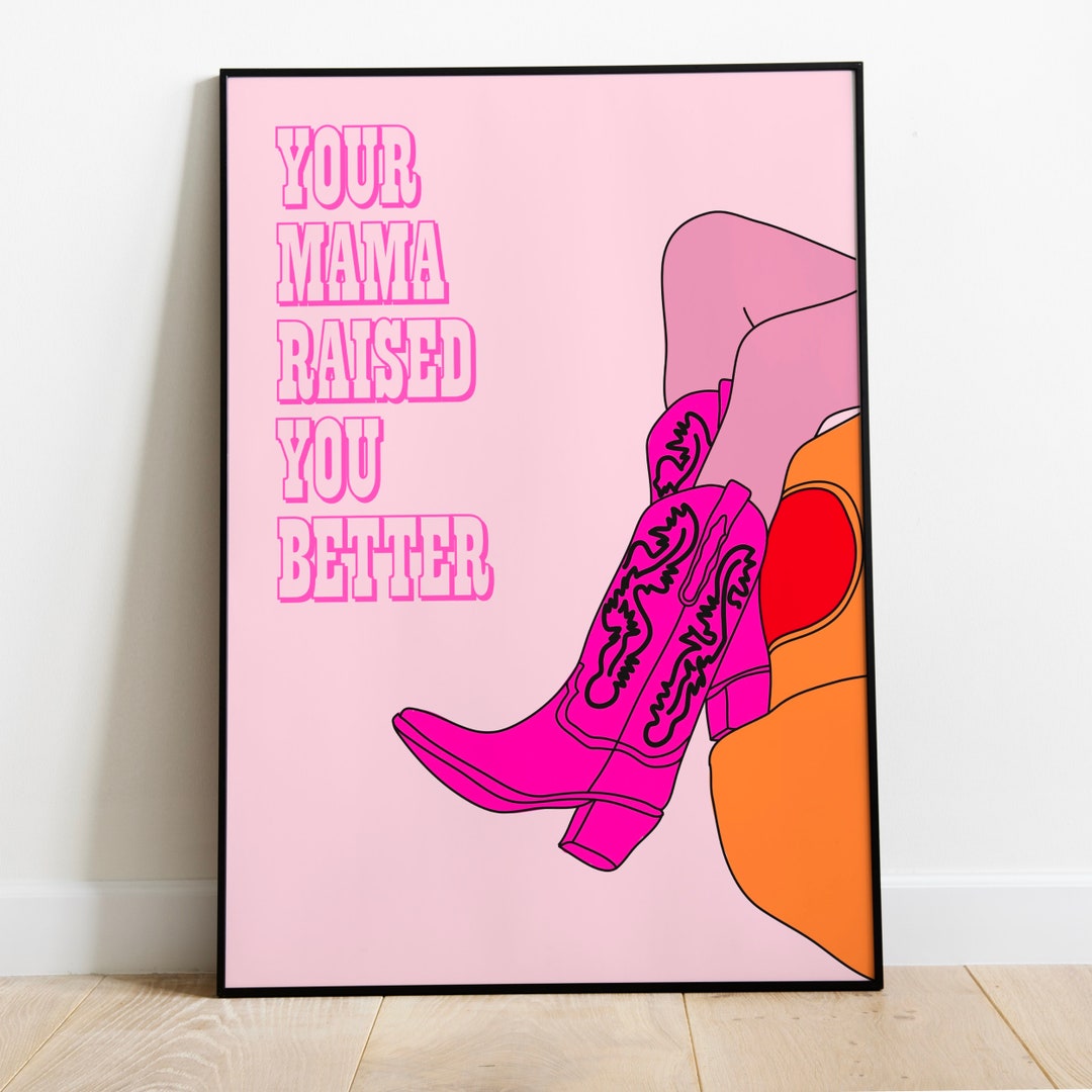 Cowgirl Poster, Pink Rodeo Poster Print, Retro Style Poster, Preppy ...