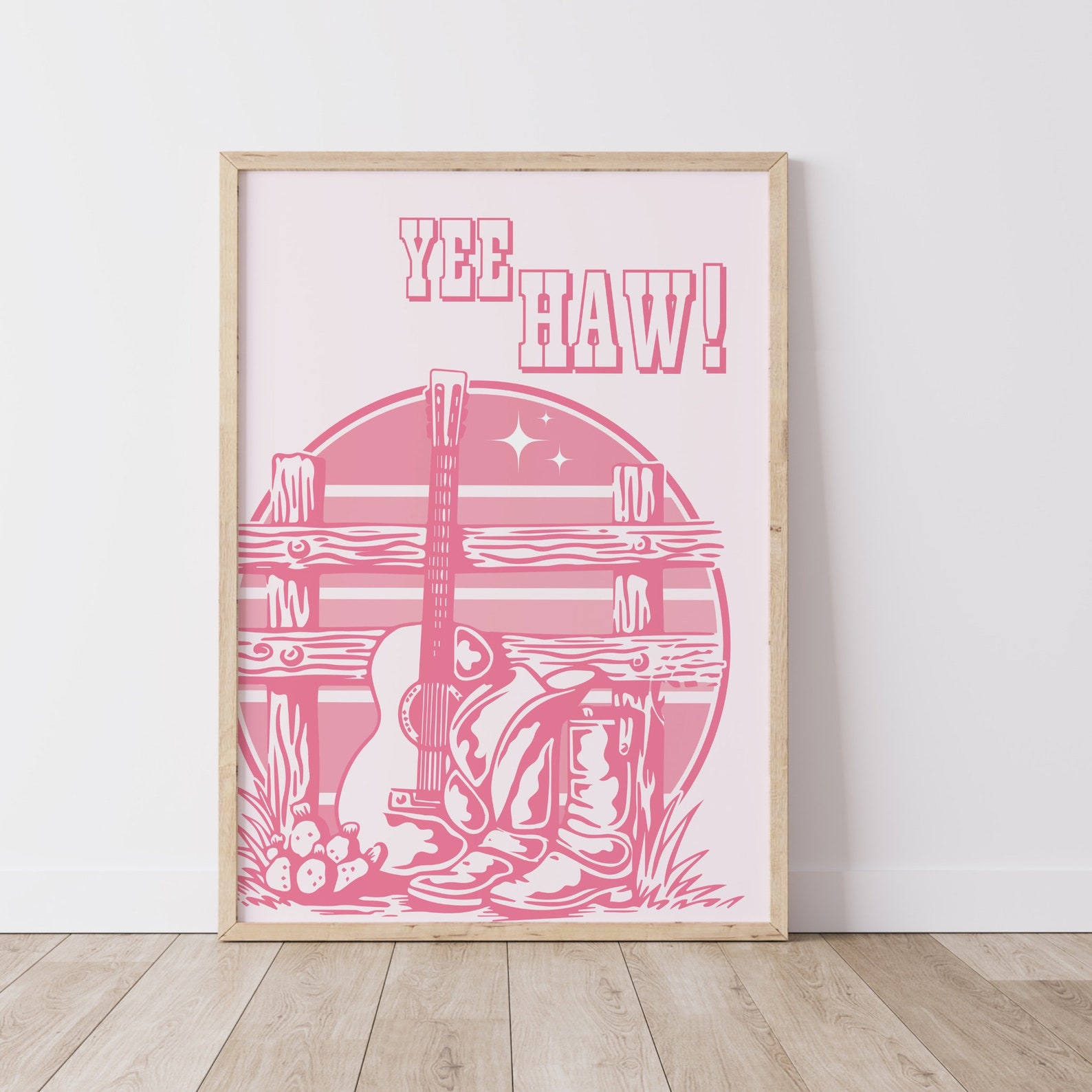 Preppy Pink Cowgirl Hat Boots Poster Cowboy Poster Country - Etsy
