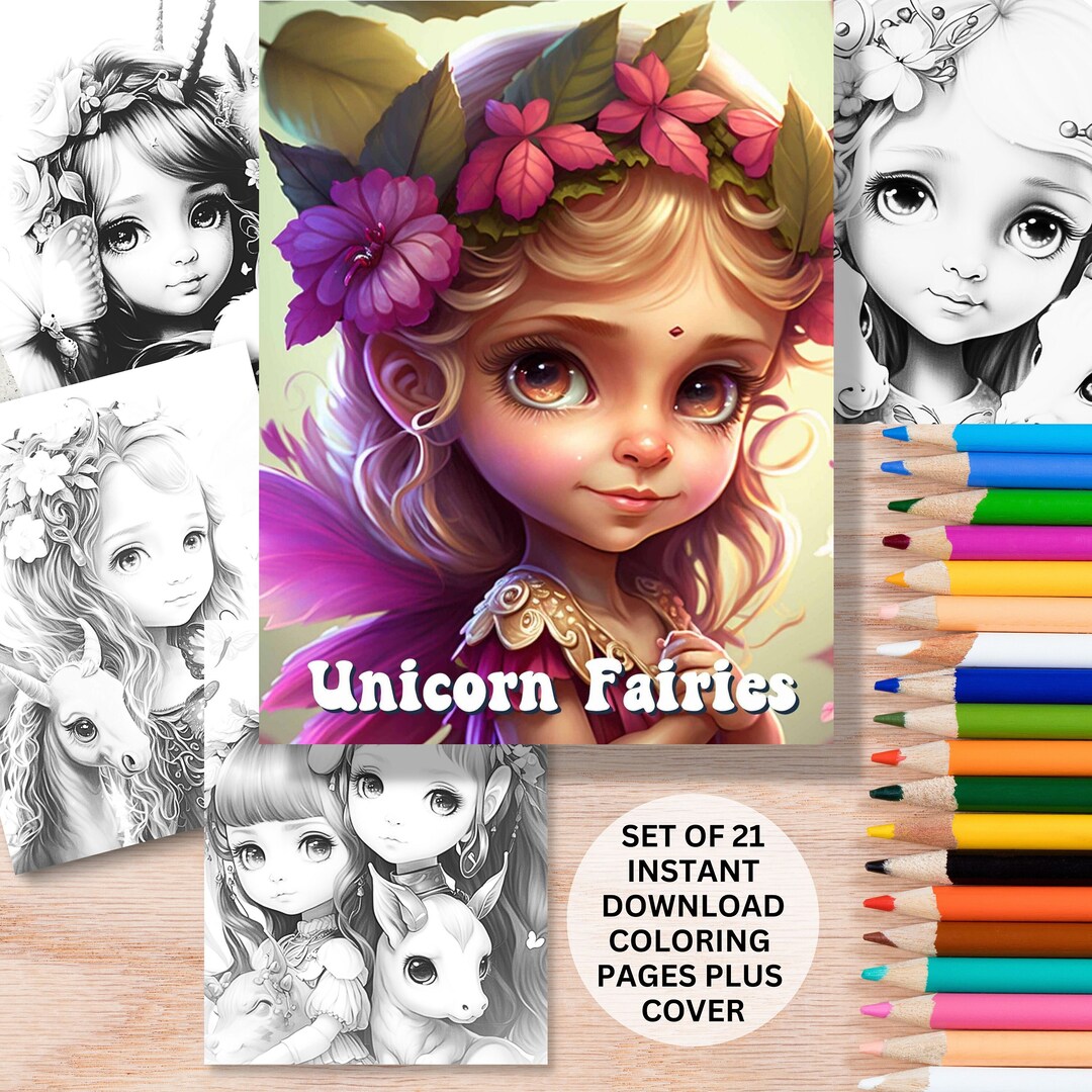 Fantasy Fairies Coloring Page Printable Coloring Page for Adult ...