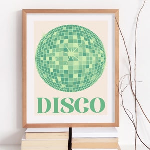 Trendy Retro Disco Ball Poster Retro Print Preppy Poster - Etsy
