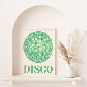 Trendy Retro Disco Ball Poster Retro Print Preppy Poster - Etsy
