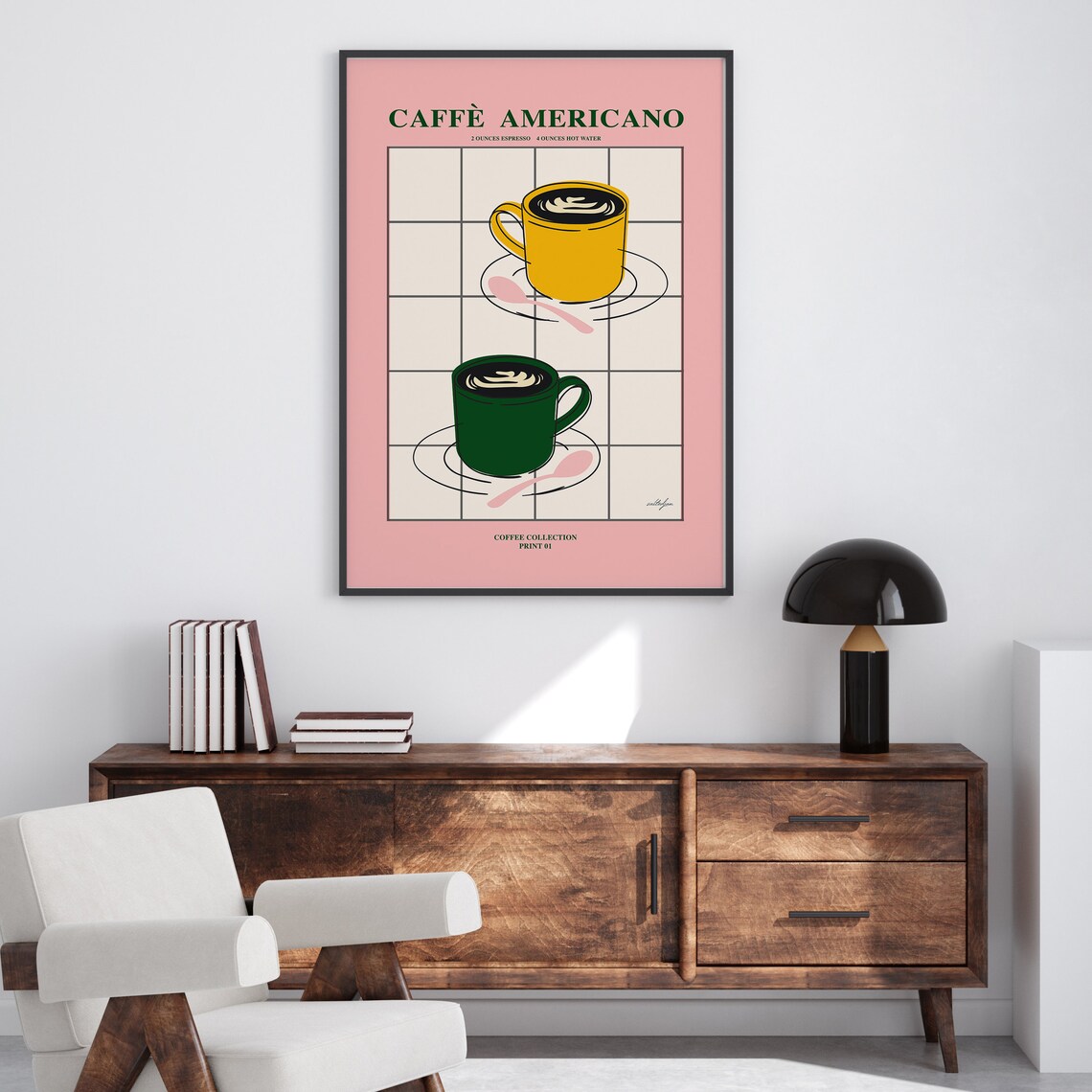 Coffee Print Drink Poster Modern Kitchen Decor Retro | Etsy