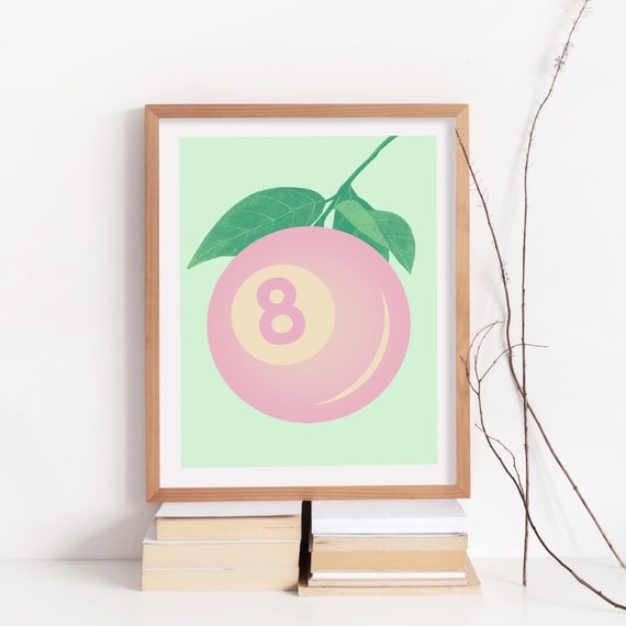 Pink Preppy Wall Art 8 Ball Digital Print Preppy Art Preppy - Etsy