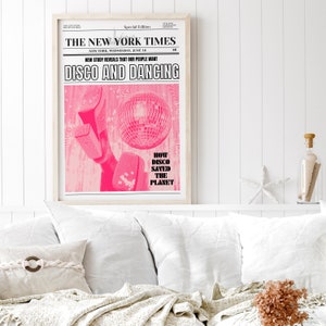 Funky Disco Ball Set of 5 Posters, Retro Vintage Print, Trendy ...