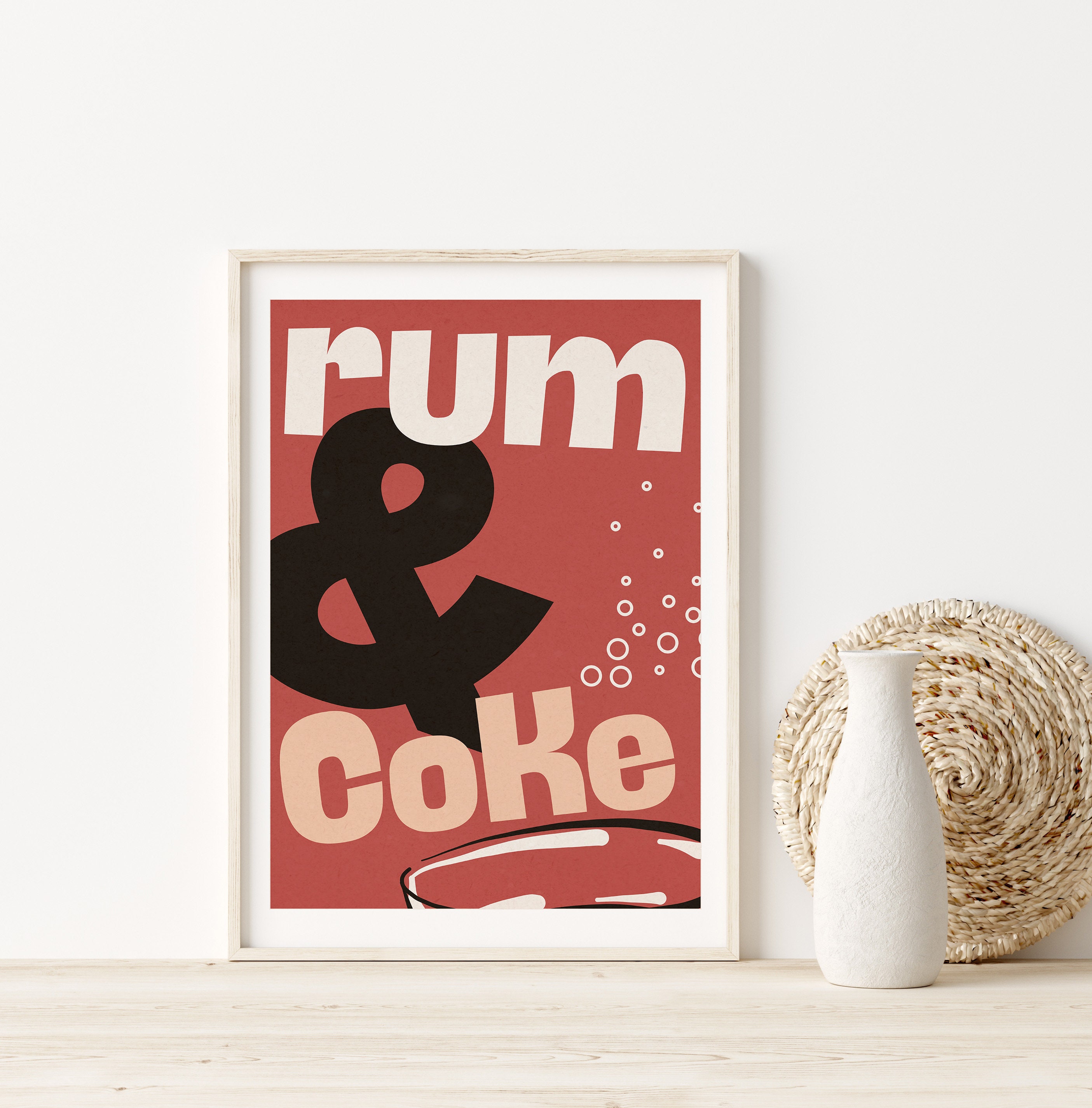 Vintage Rum & Coke Print A3 A4 Poster Retro Gallery Wall | Etsy