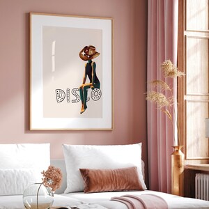 Cowgirl Disco Wall Art, Handmade Black and White Preppy Vintage Wall ...