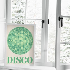 Trendy Retro Disco Ball Poster Retro Print Preppy Poster Disco Poster ...