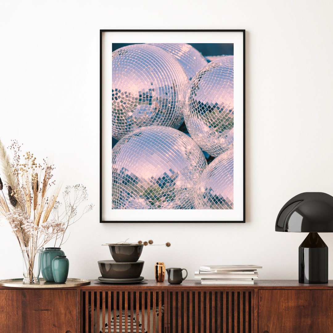 Funky Disco Ball PRINTED 70s Poster, Retro Vintage Print, Girly Dorm ...