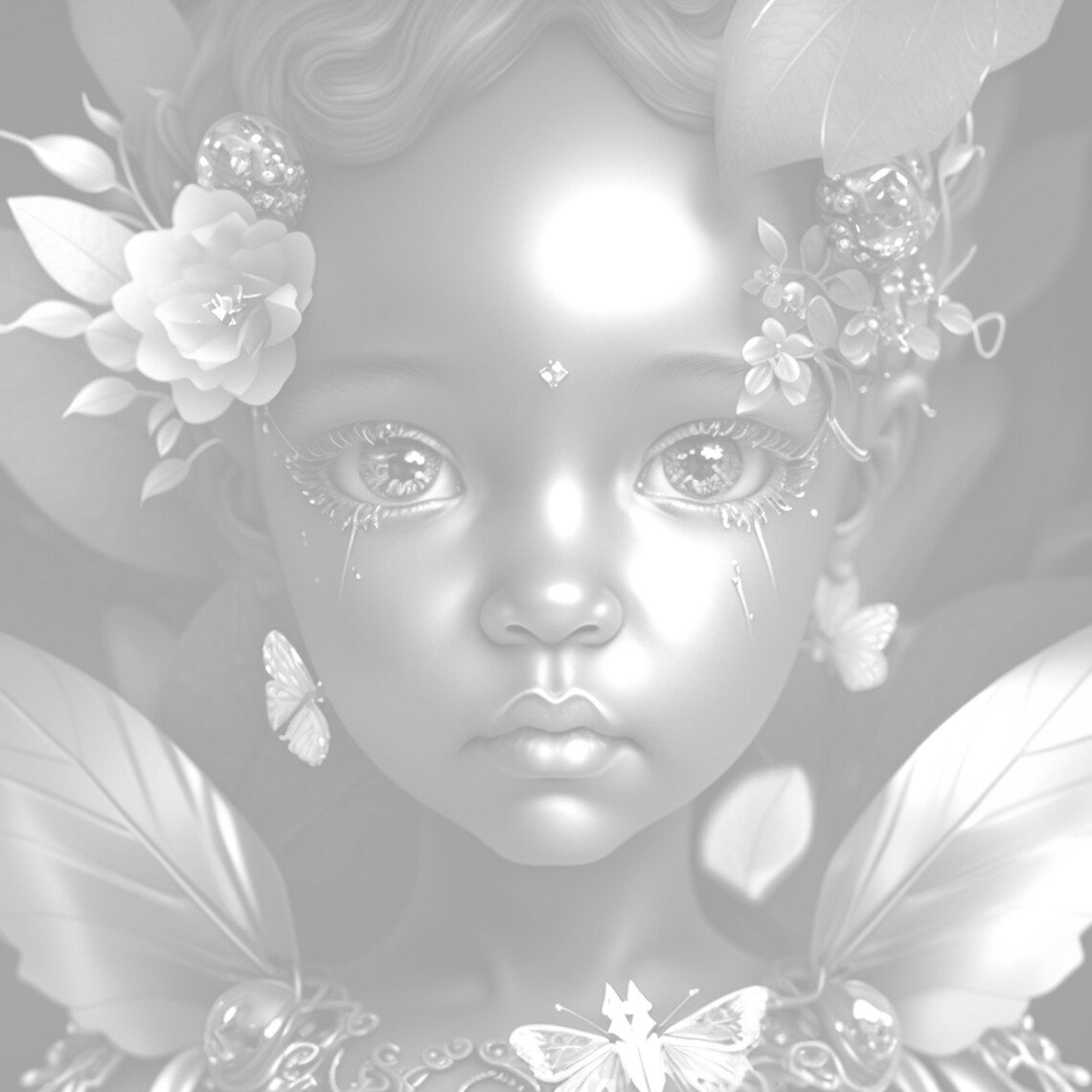 Fantasy Fairy Delicate Coloring Page Printable Adult Coloring - Etsy