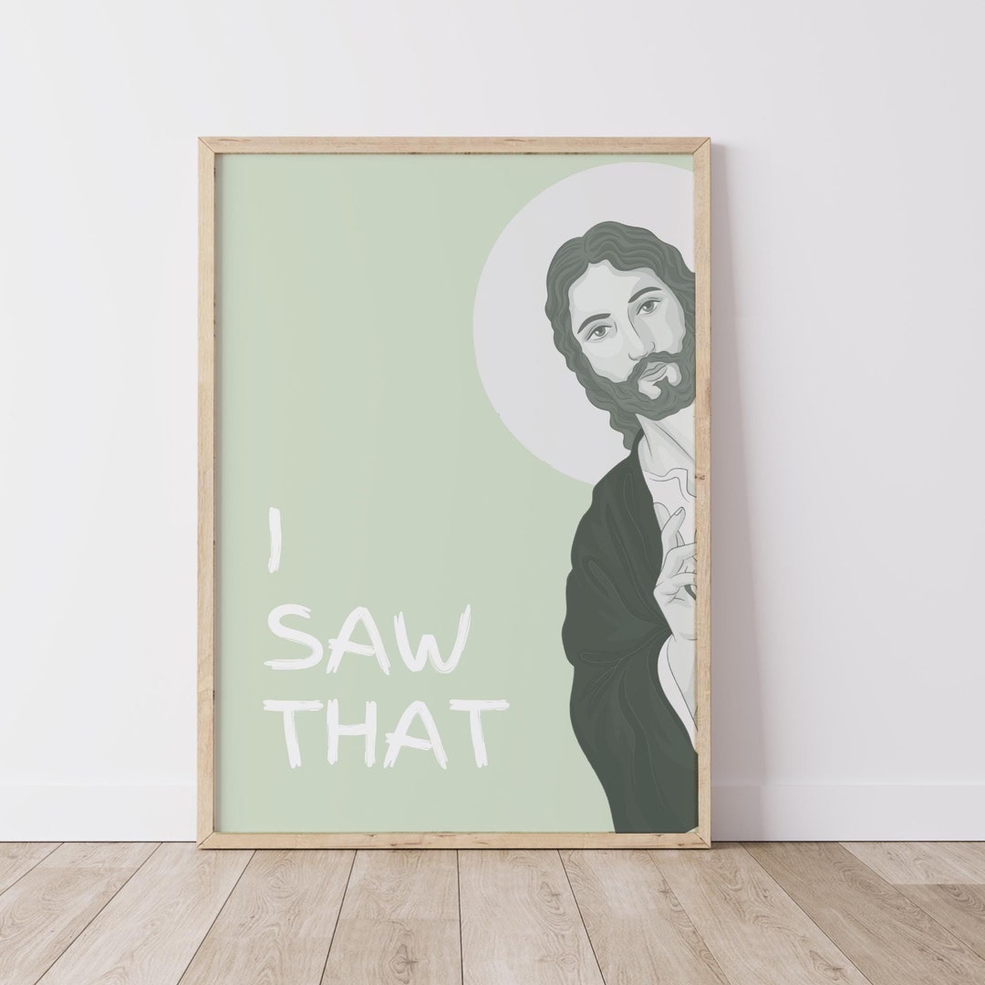 Peeking Jesus - I Saw That, Digital Download Funny Gift for Christian ...