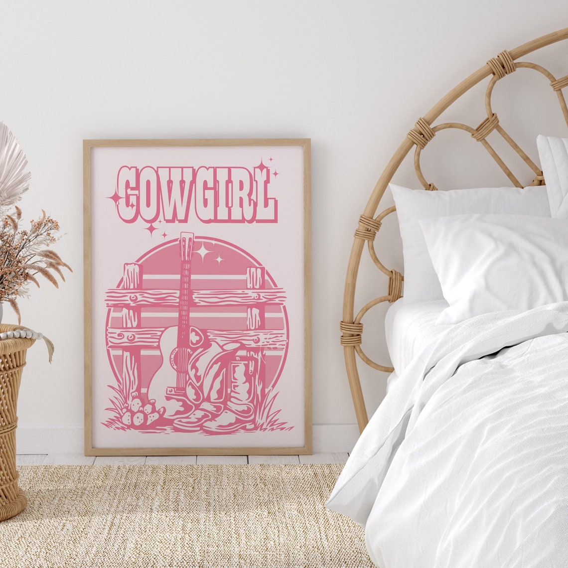 Cowgirl Wall Decor Pink Wall Decor PRINTABLE Retro Wall - Etsy