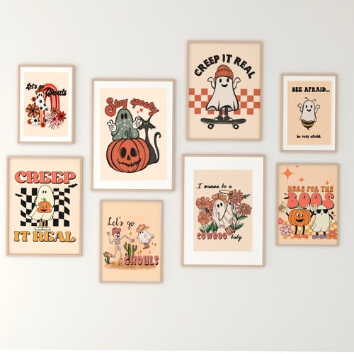 Boho Halloween Decor Set of 17 Prints Cute Fall Decor Modern - Etsy