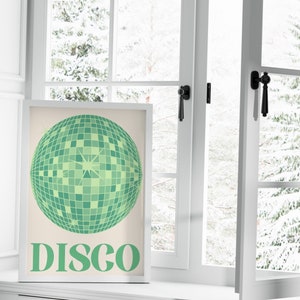 Trendy Retro Disco Ball Poster Retro Print Preppy Poster - Etsy