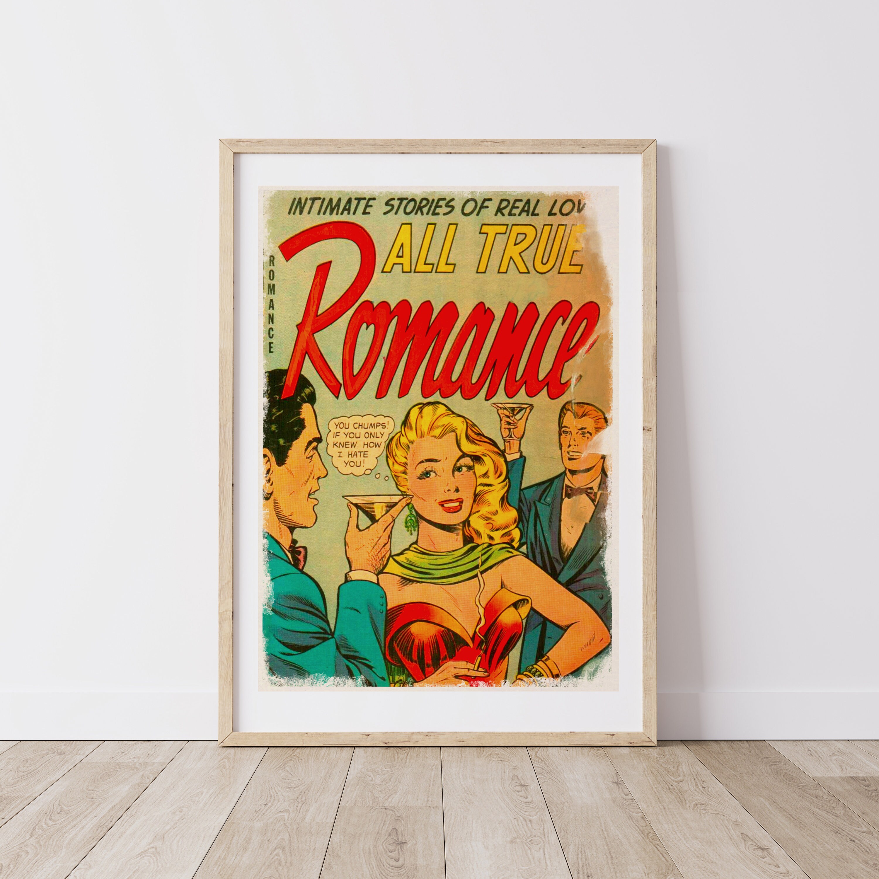 Retro Home Decor Comic Wall Art Cute Love Comics Home Decor - Etsy
