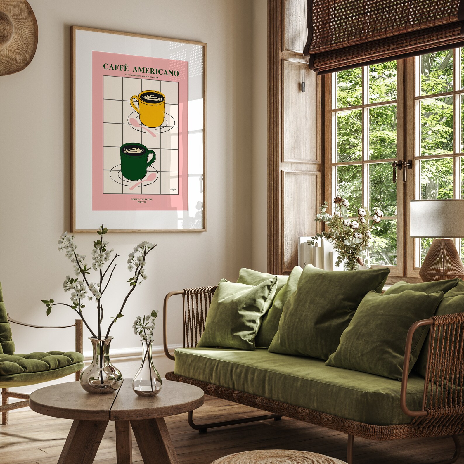 Coffee Print Drink Poster Modern Kitchen Decor Retro | Etsy