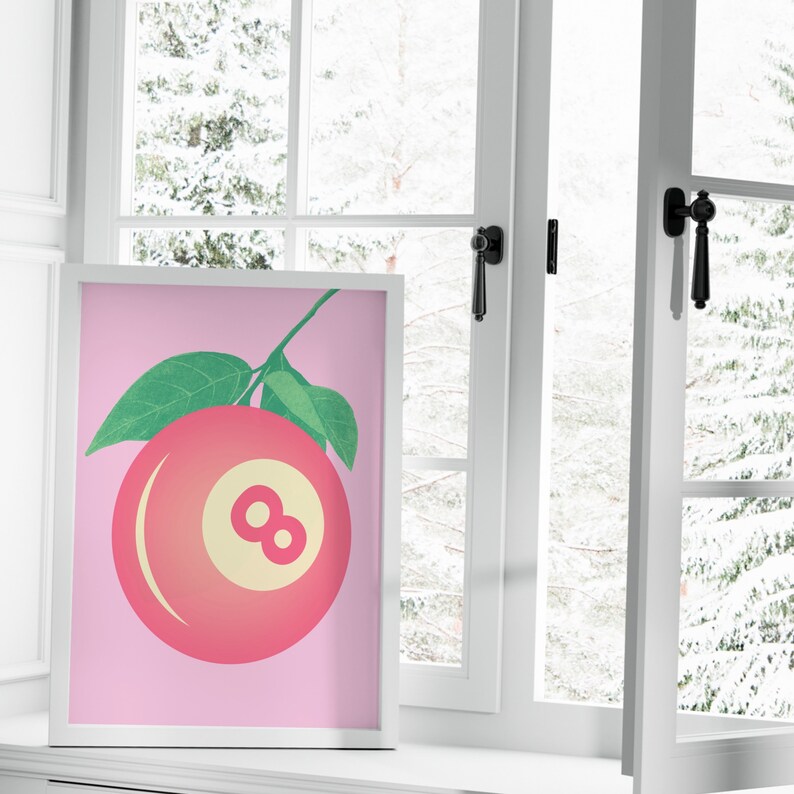Pink Preppy Wall Art 8 Ball Digital Print Preppy Art Preppy - Etsy