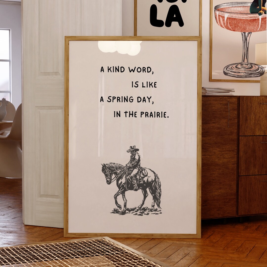 Western Cowboy Quote Print Black and White Minimalist Horseback Riding ...