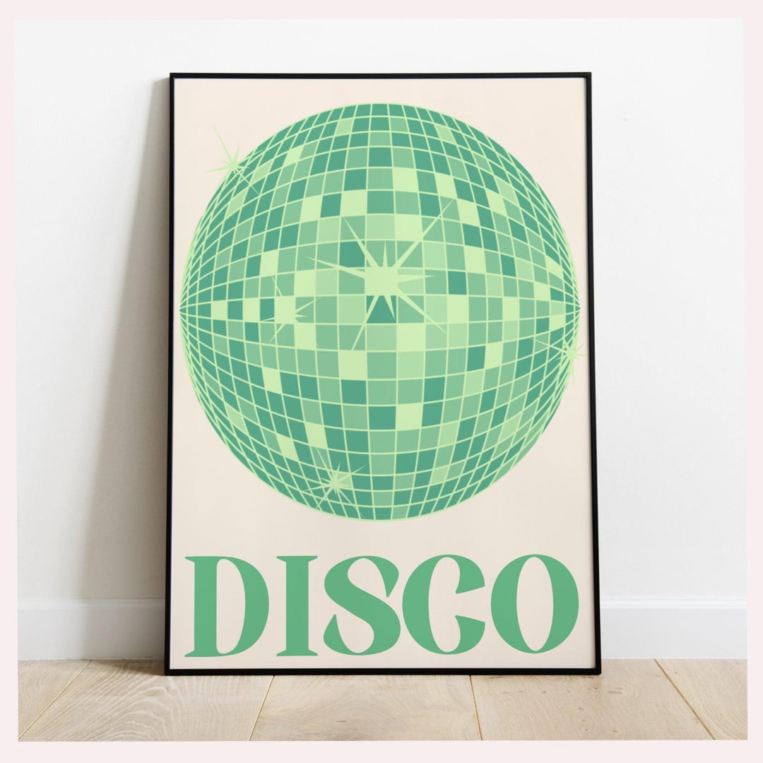 Trendy Retro Disco Ball Poster Retro Print Preppy Poster Disco Poster ...