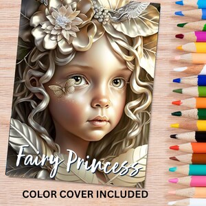 Delicate Fairy Princess Coloring Page | Fantasy Coloring Book, Adult ...